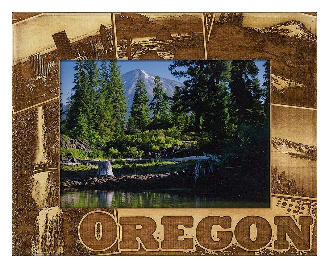 Oregon Laser Engraved Wood Picture Frame | Etsy