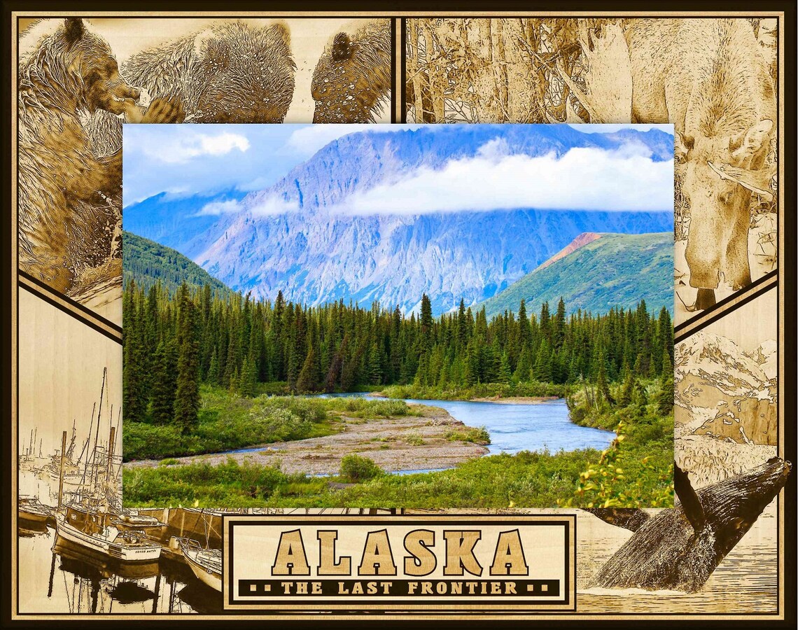 Alaska the Last Frontier Laser Engraved Wood Picture Frame - Etsy