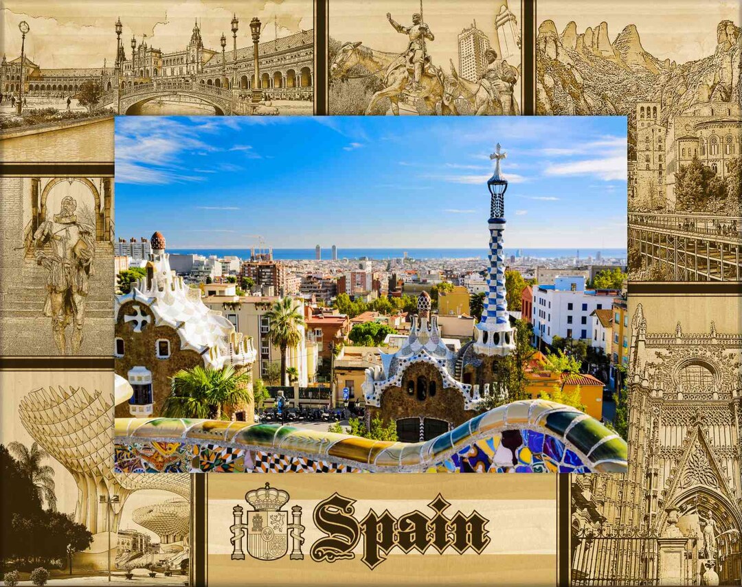 Spain Laser Engraved Wood Picture Frame - Etsy