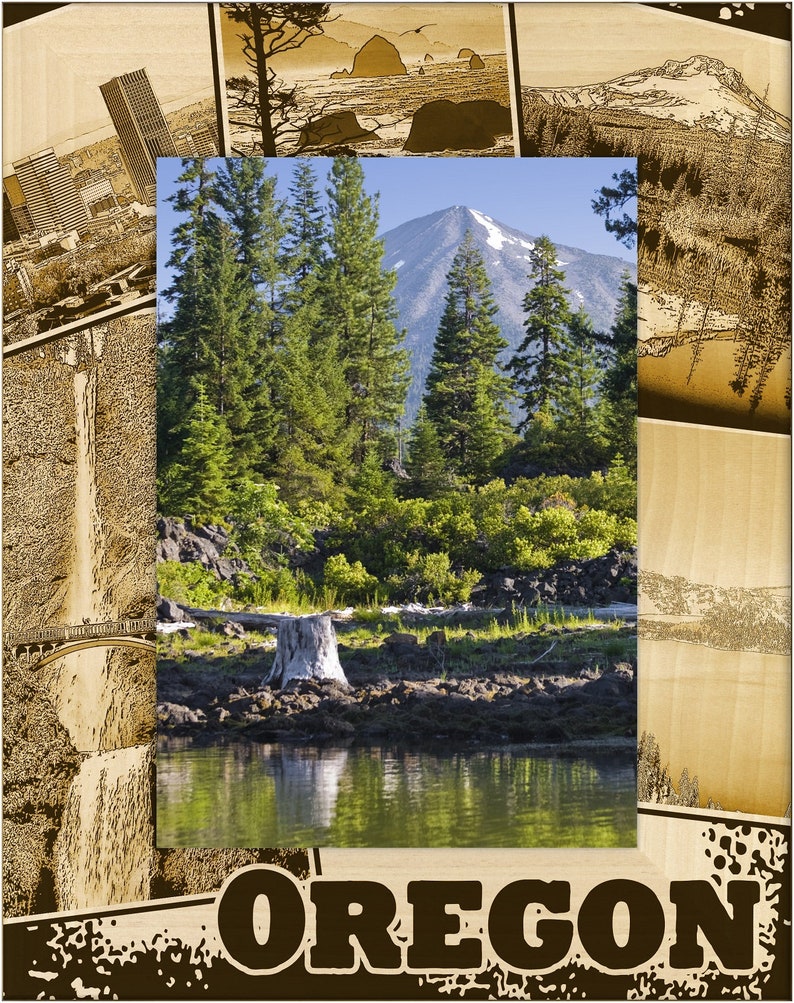 Oregon Laser Engraved Wood Picture Frame - Etsy