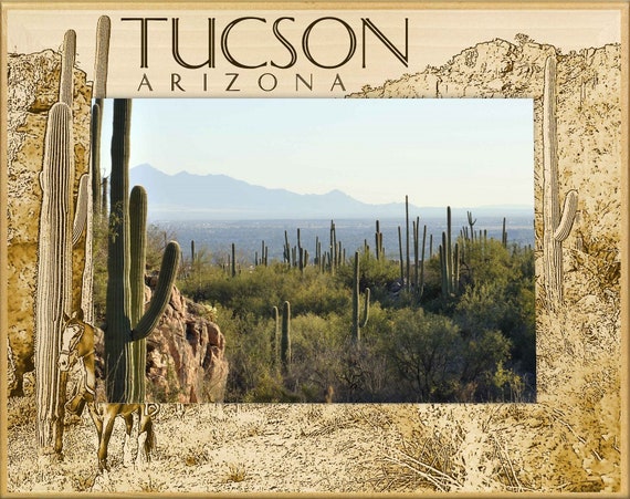 Tucson Arizona Laser Engraved Wood Picture Frame | Etsy