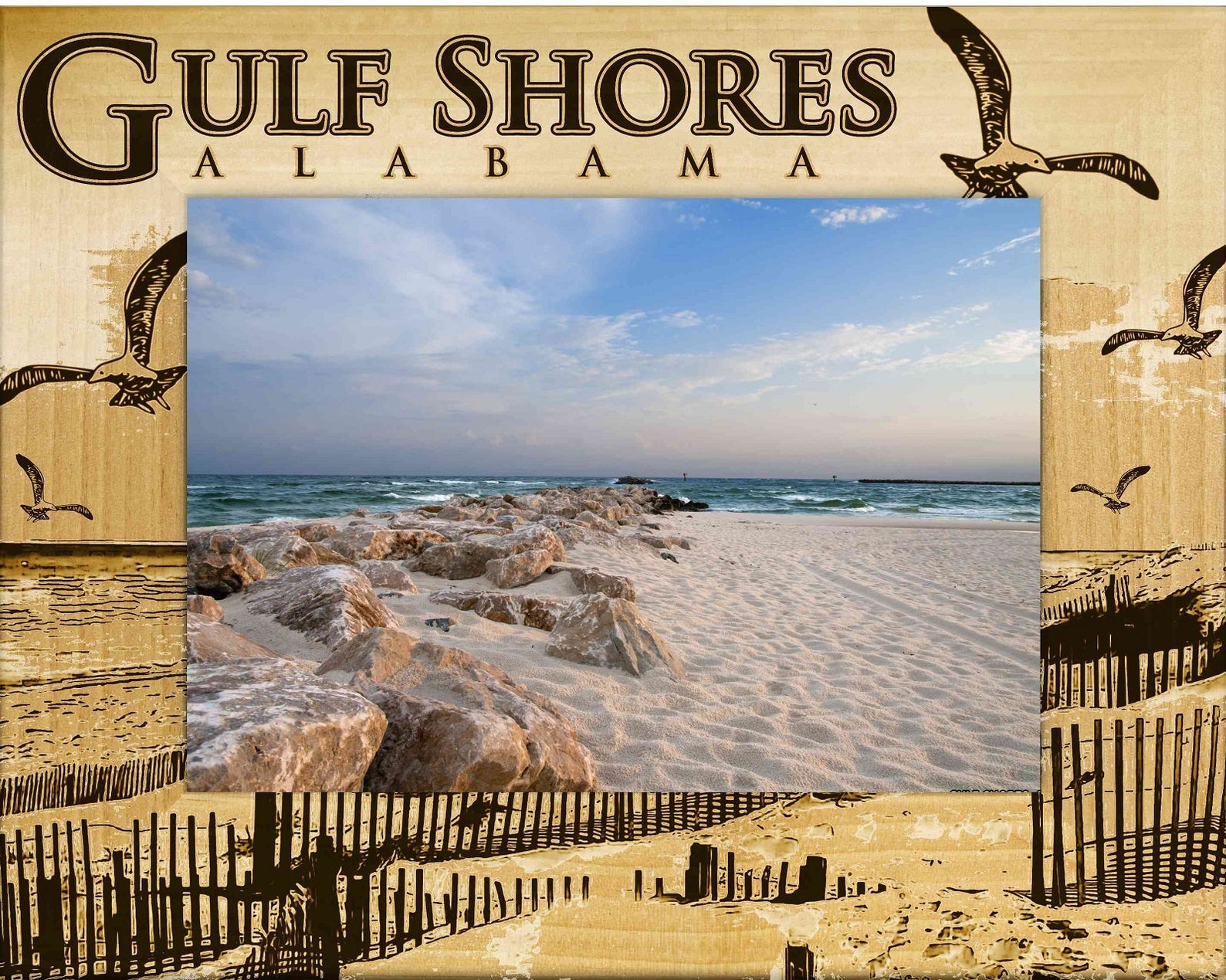Gulf Shores Alabama Laser Engraved Wood Picture Frame - Etsy