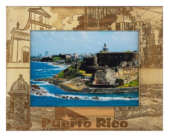 Puerto Rico Laser Engraved Wood Picture Frame - Etsy