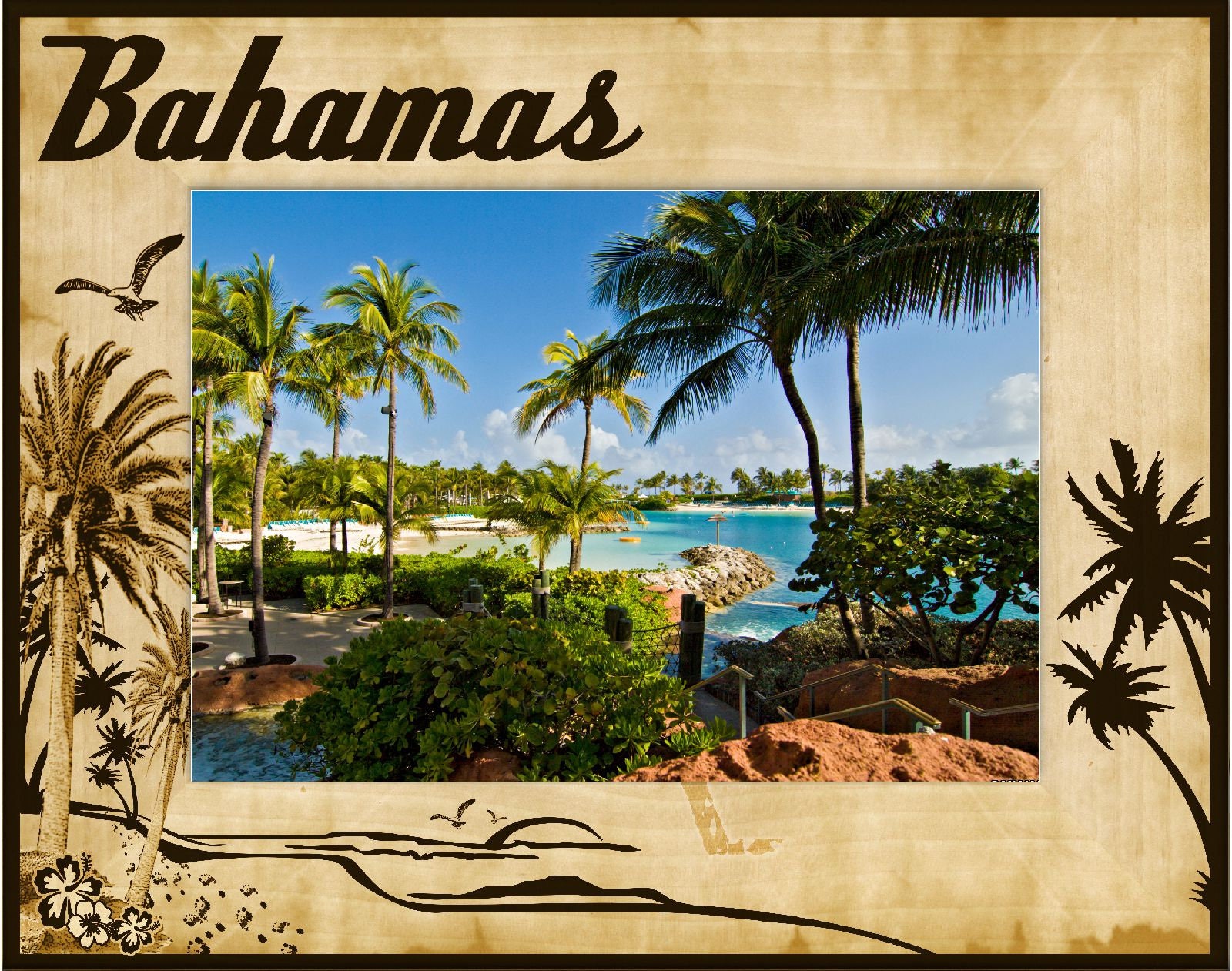 Bahamas Laser Engraved Wood Picture Frame - Etsy