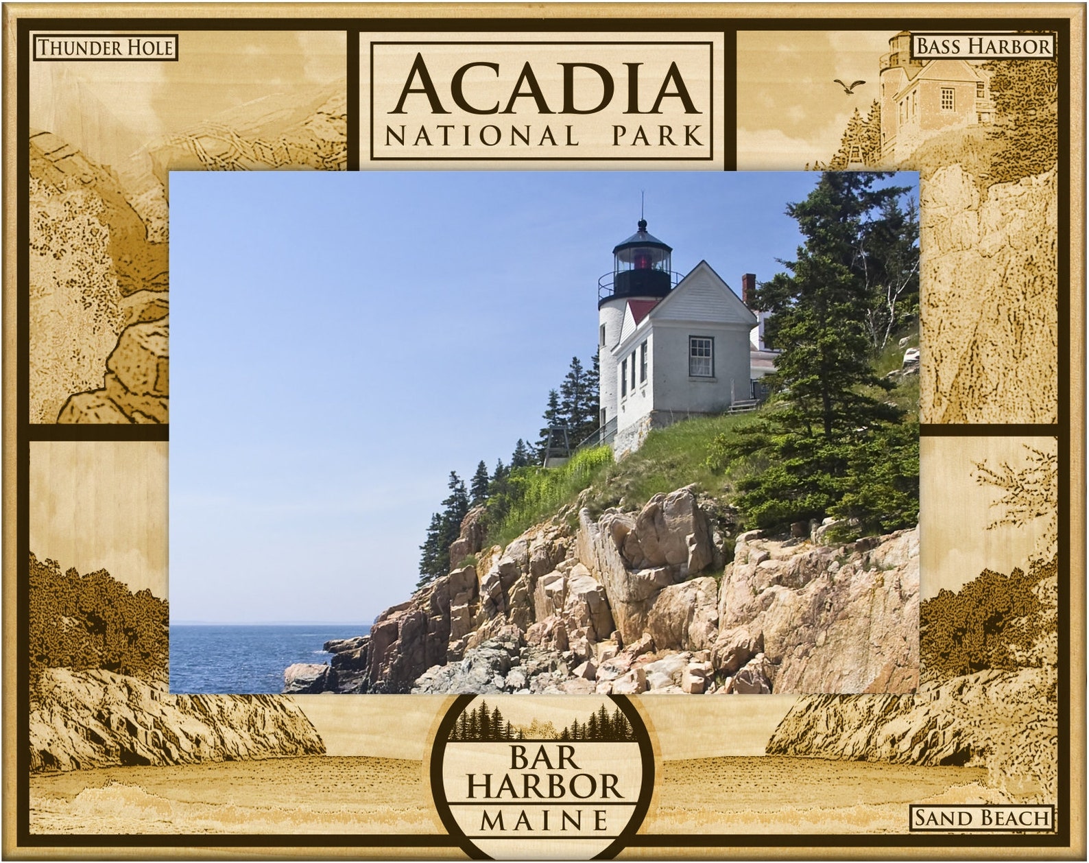 Acadia National Park Laser Engraved Wood Picture Frame - Etsy