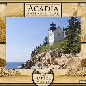 Acadia National Park Laser Engraved Wood Picture Frame - Etsy