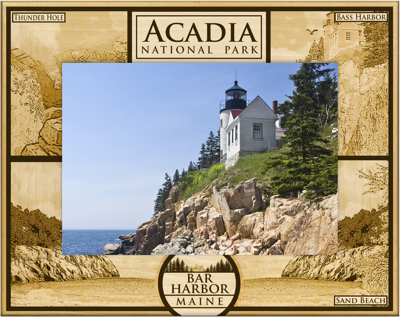 Acadia National Park Laser Engraved Wood Picture Frame - Etsy
