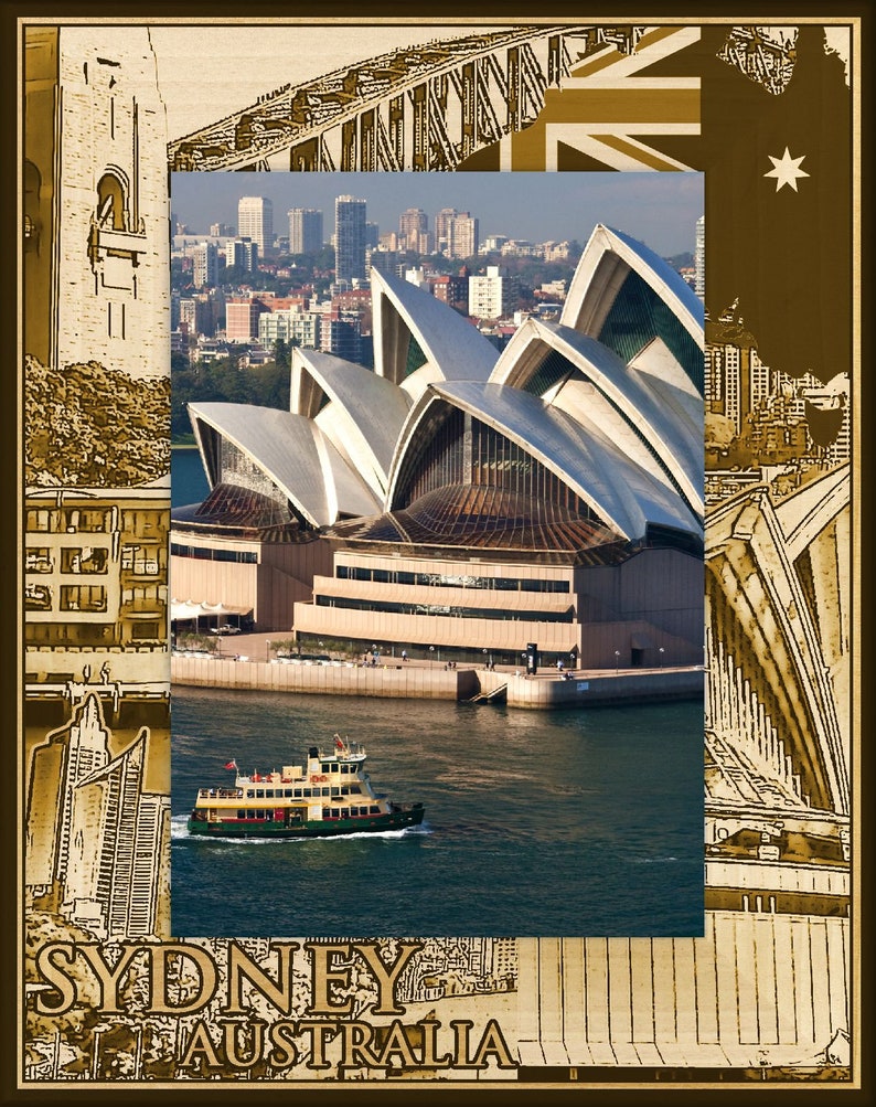 Sydney Australia Laser Engraved Wood Picture Frame - Etsy