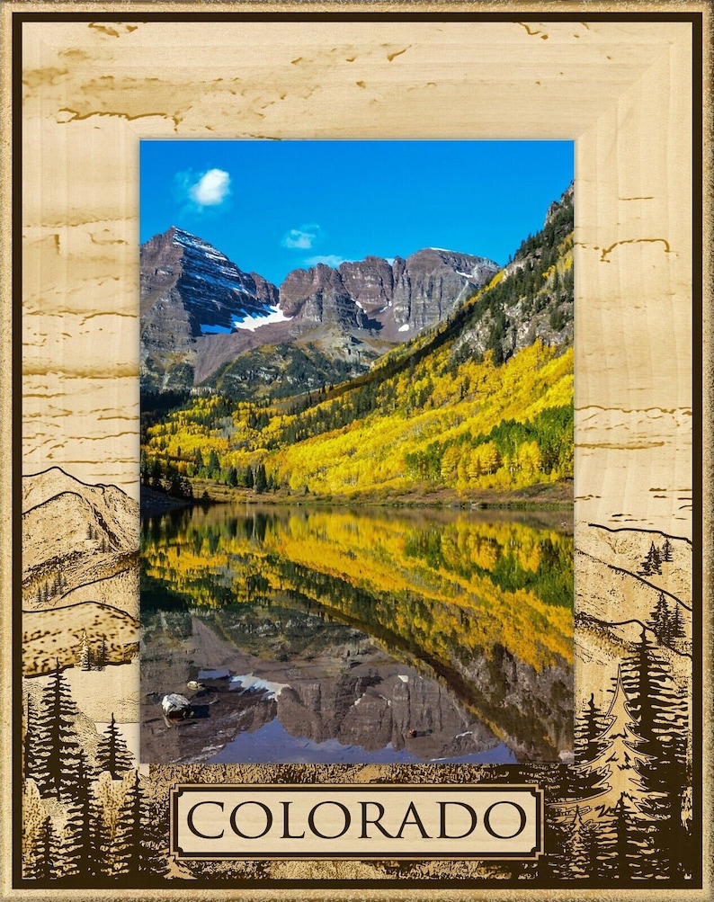 Colorado Laser Engraved Wood Picture Frame - Etsy