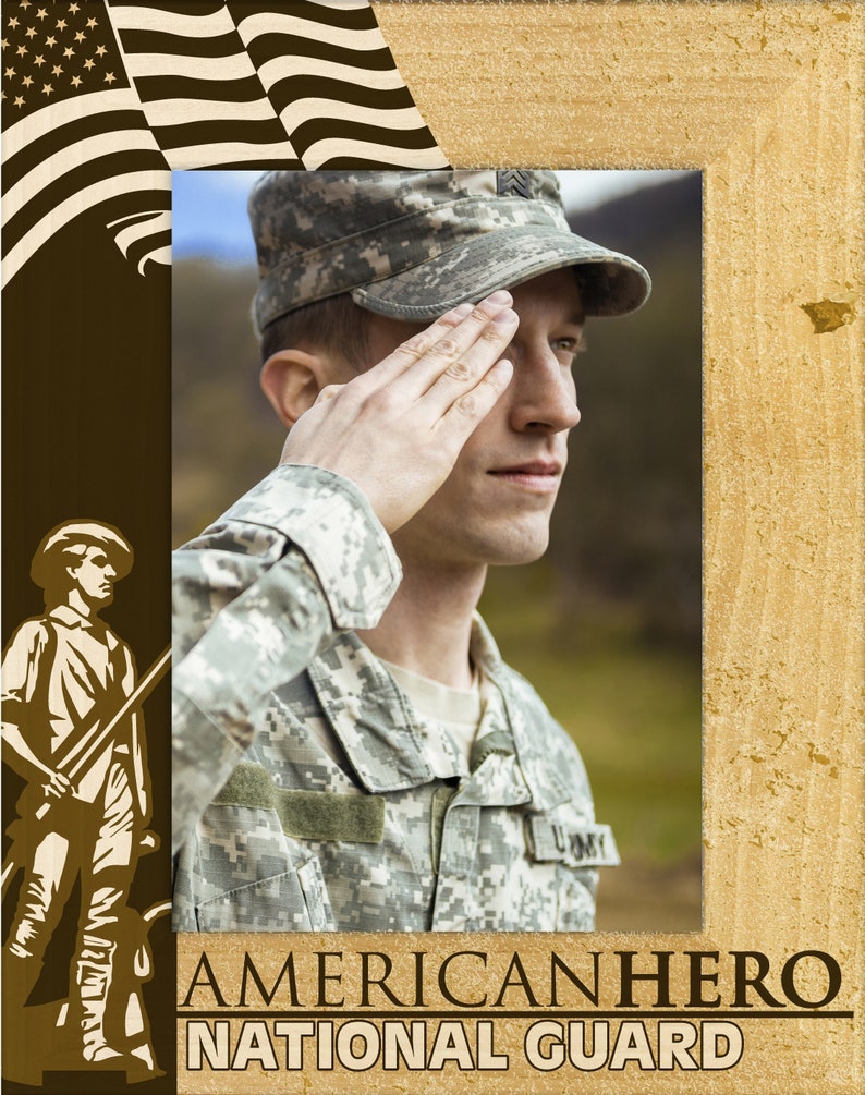 National Guard American Hero Laser Engraved Wood Picture Frame - Etsy