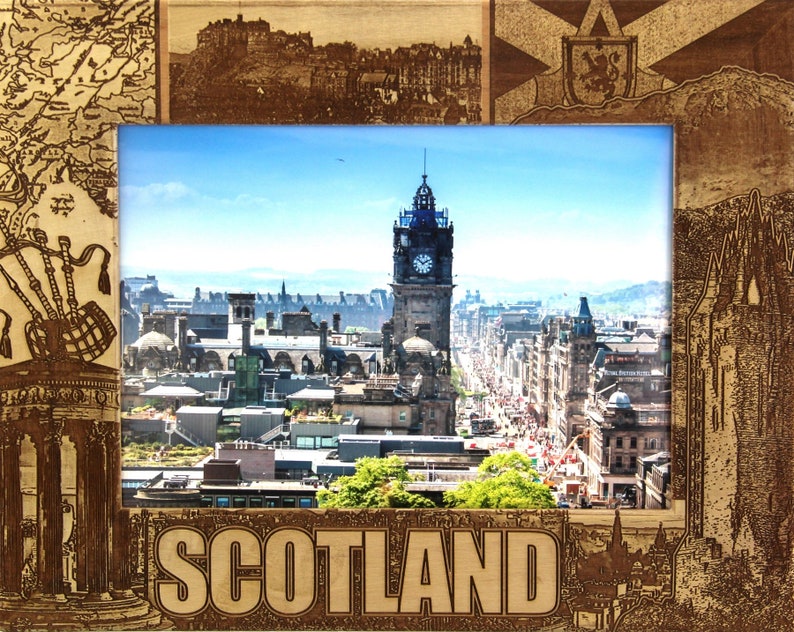 Scotland Quad Style Laser Engraved Wood Picture Frame | Etsy