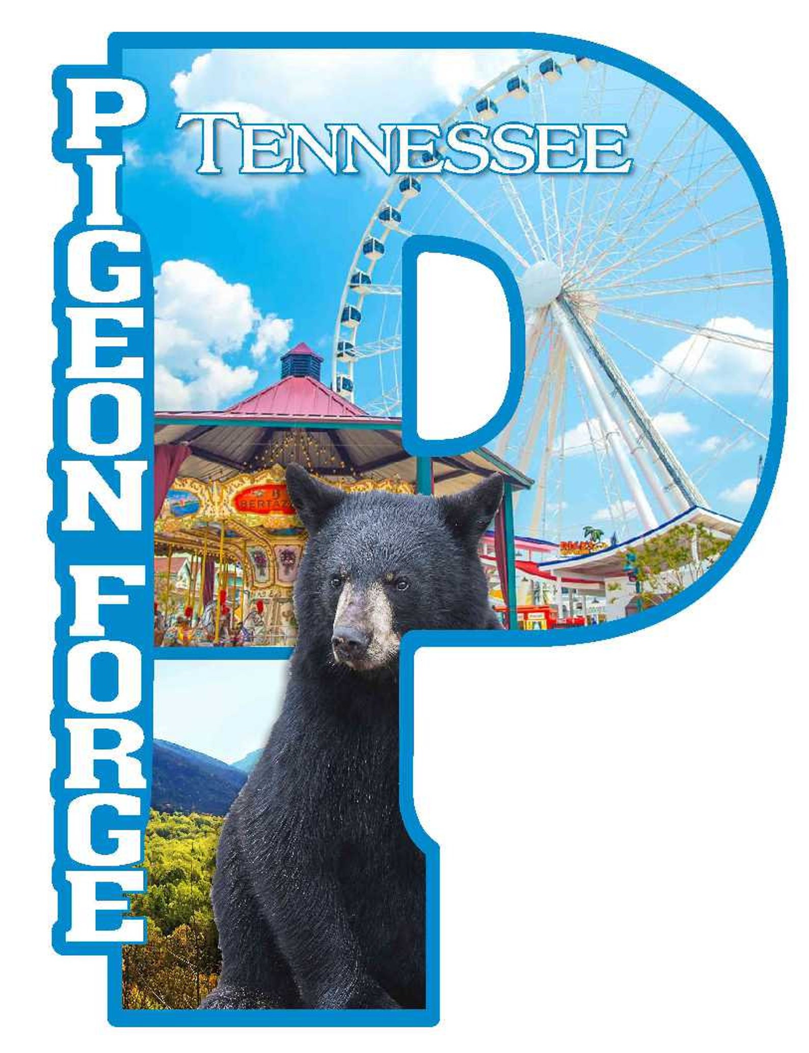 Pigeon Forge Black Bear the Island Ferris Wheel Capital P Collage ...