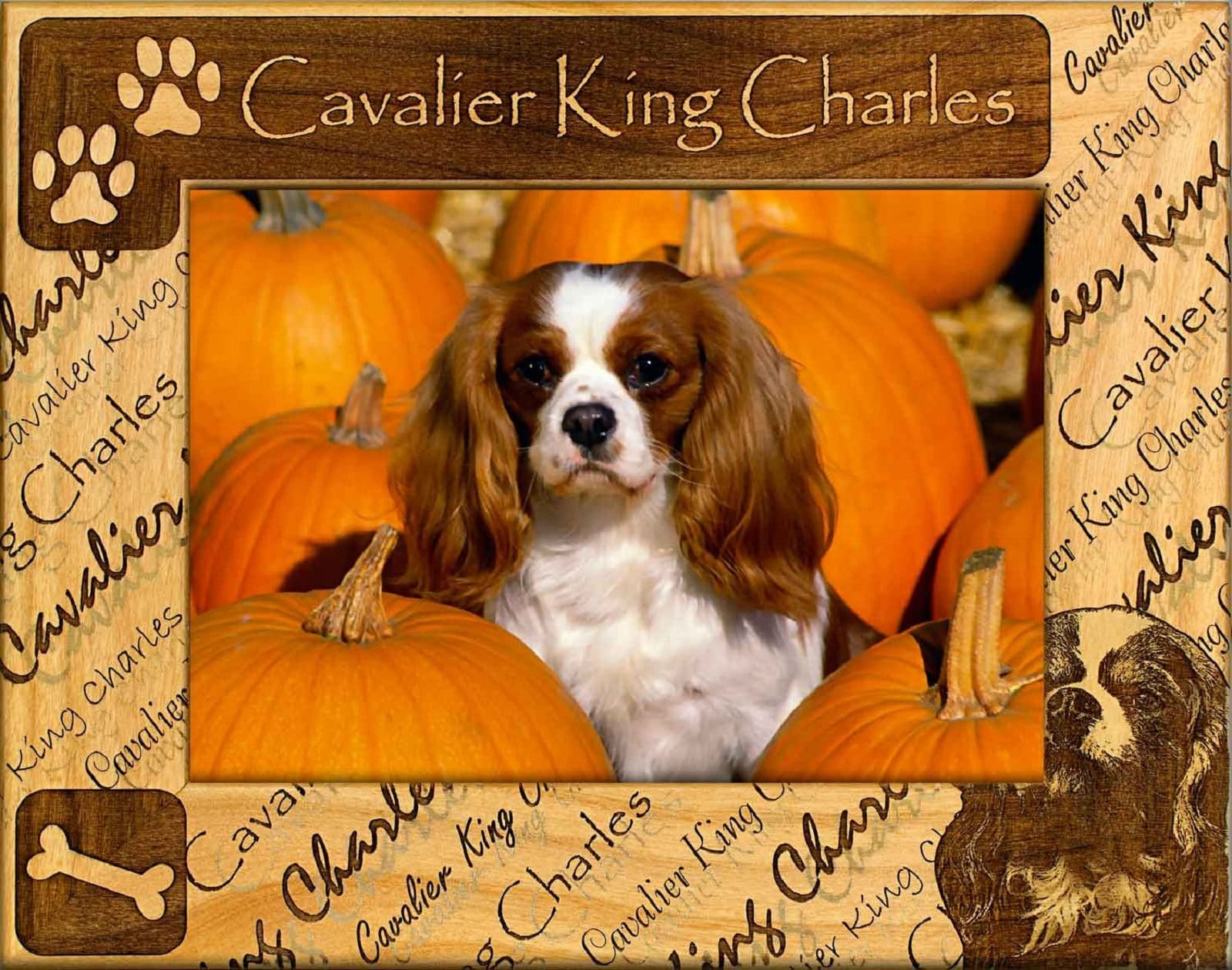 Cavalier King Charles Laser Engraved Wood Picture Frame - Etsy