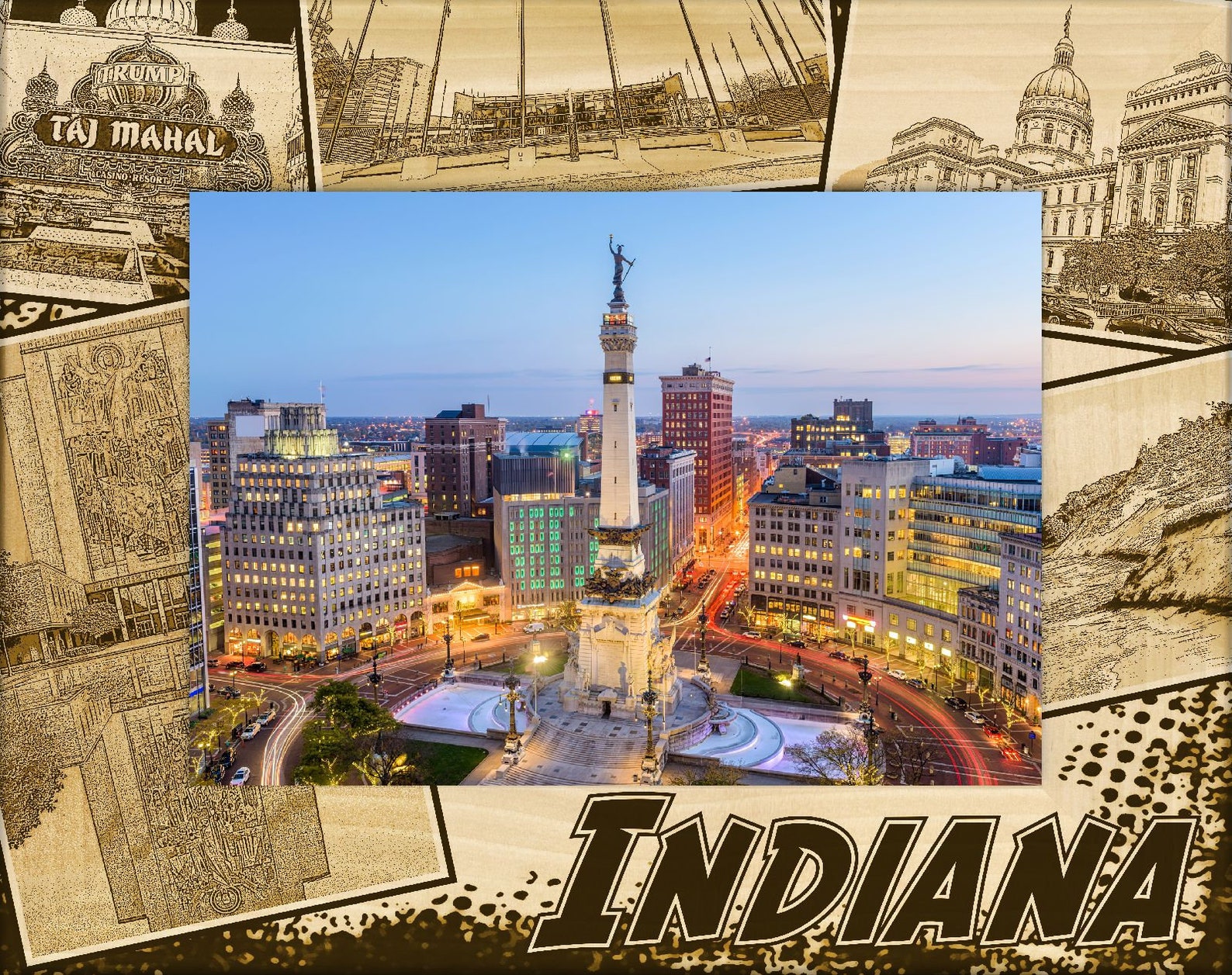 Indiana Collage Laser Engraved Wood Picture Frame - Etsy
