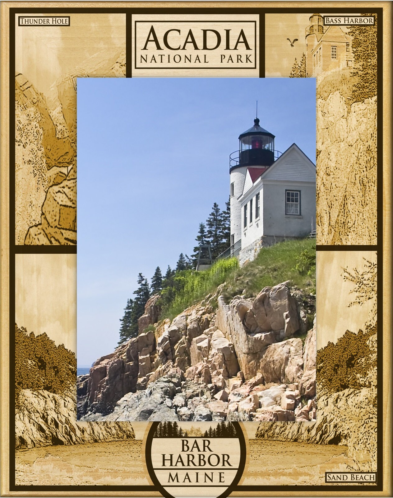 Acadia National Park Laser Engraved Wood Picture Frame - Etsy