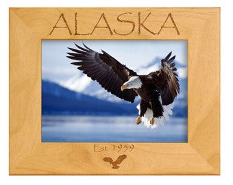 Alaska Montage Laser Engraved Wood Picture Frame | Etsy