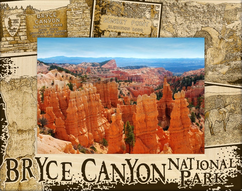 Bryce Canyon National Park Quad Laser Engraved Wood Picture Frame - Etsy