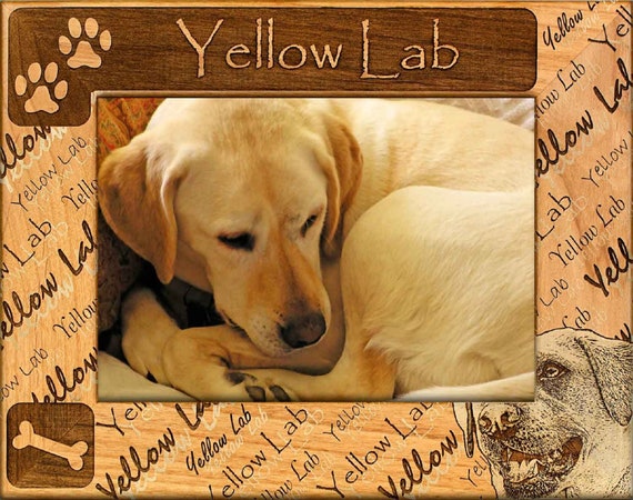 Yellow Lab Laser Engraved Wood Picture Frame | Etsy