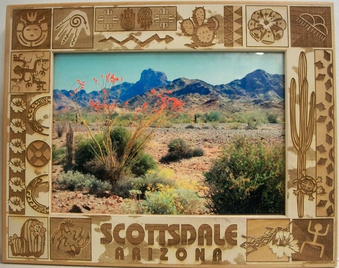 Scottsdale Arizona Laser Engraved Wood Picture Frame - Etsy
