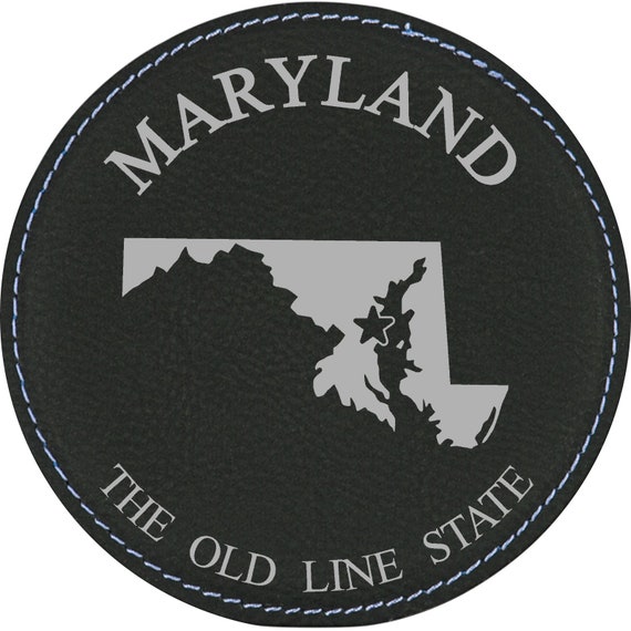 Maryland State Outline With Motto 4 Round Leather - Etsy