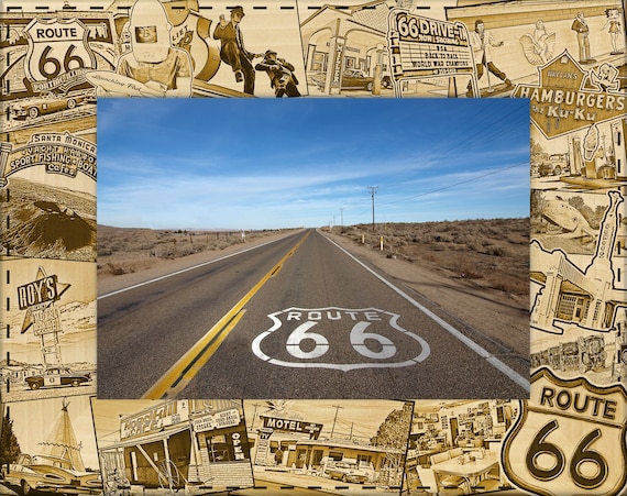 Route 66 Laser Engraved Wood Picture Frame | Etsy