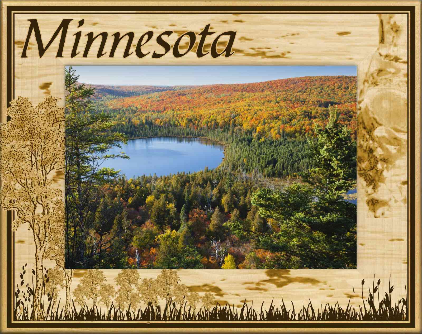Minnesota Laser Engraved Wood Picture Frame - Etsy