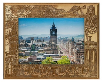 Scotland Quad Style Laser Engraved Wood Picture Frame | Etsy