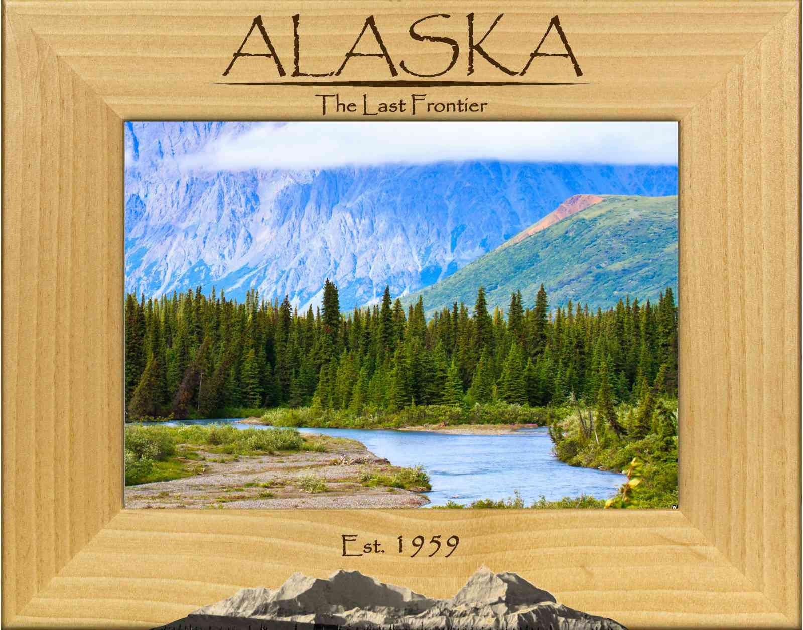 Alaska the Last Frontier Est. 1959 Laser Engraved Wood Picture Frame - Etsy
