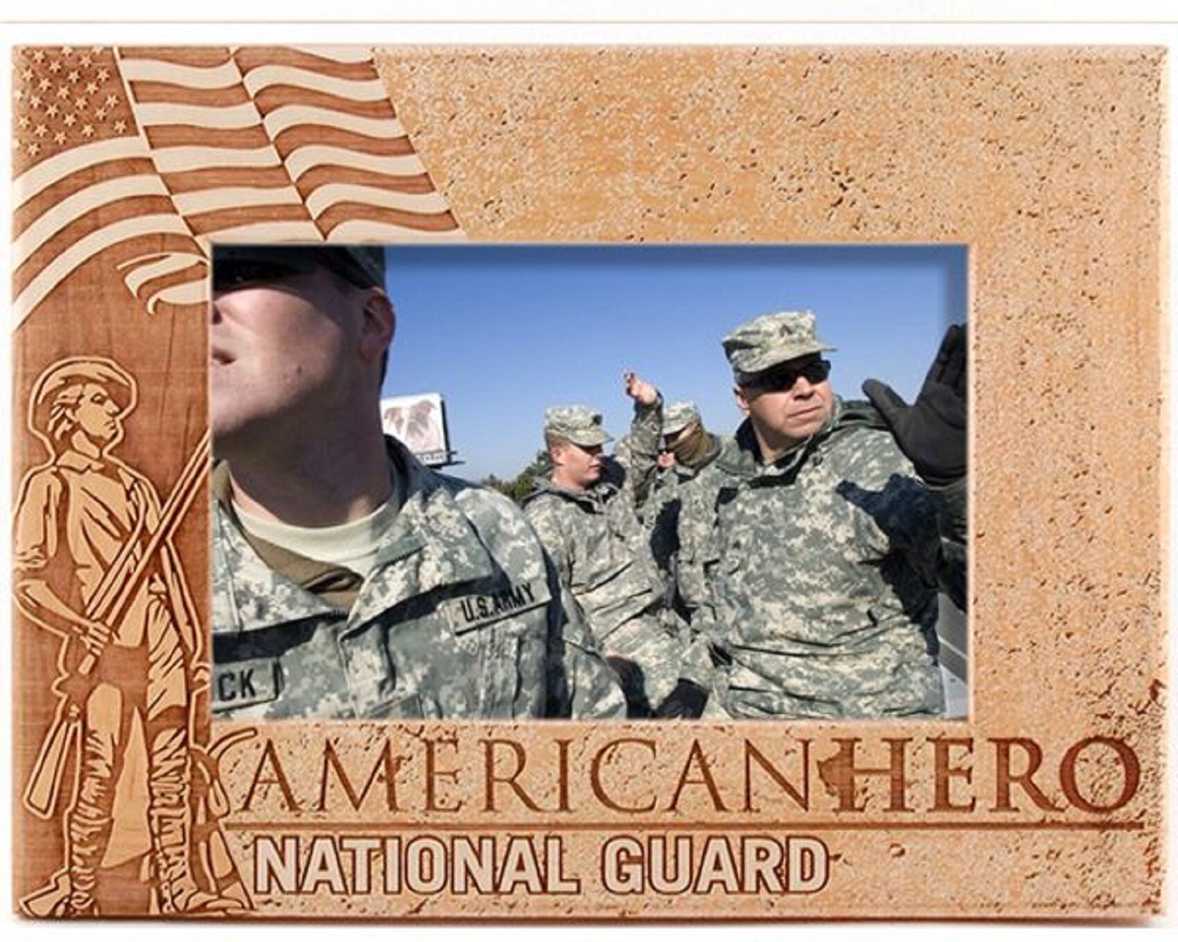 National Guard American Hero Laser Engraved Wood Picture Frame - Etsy