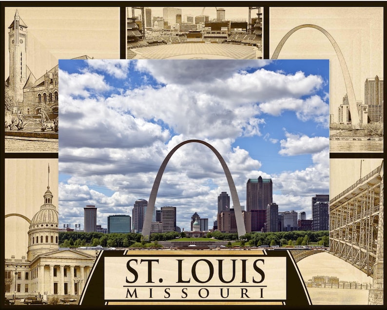 St Louis Missouri Laser Engraved Wood Picture Frame - Etsy