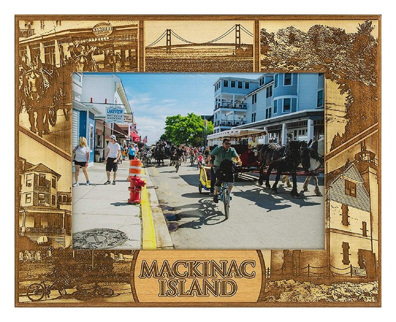 Mackinac Island Michigan Laser Engraved Wood Picture Frame - Etsy