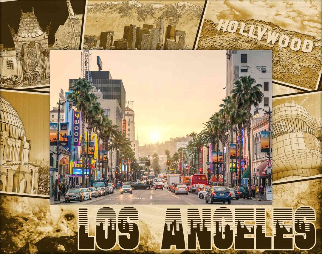 Los Angeles California Laser Engraved Wood Picture Frame - Etsy