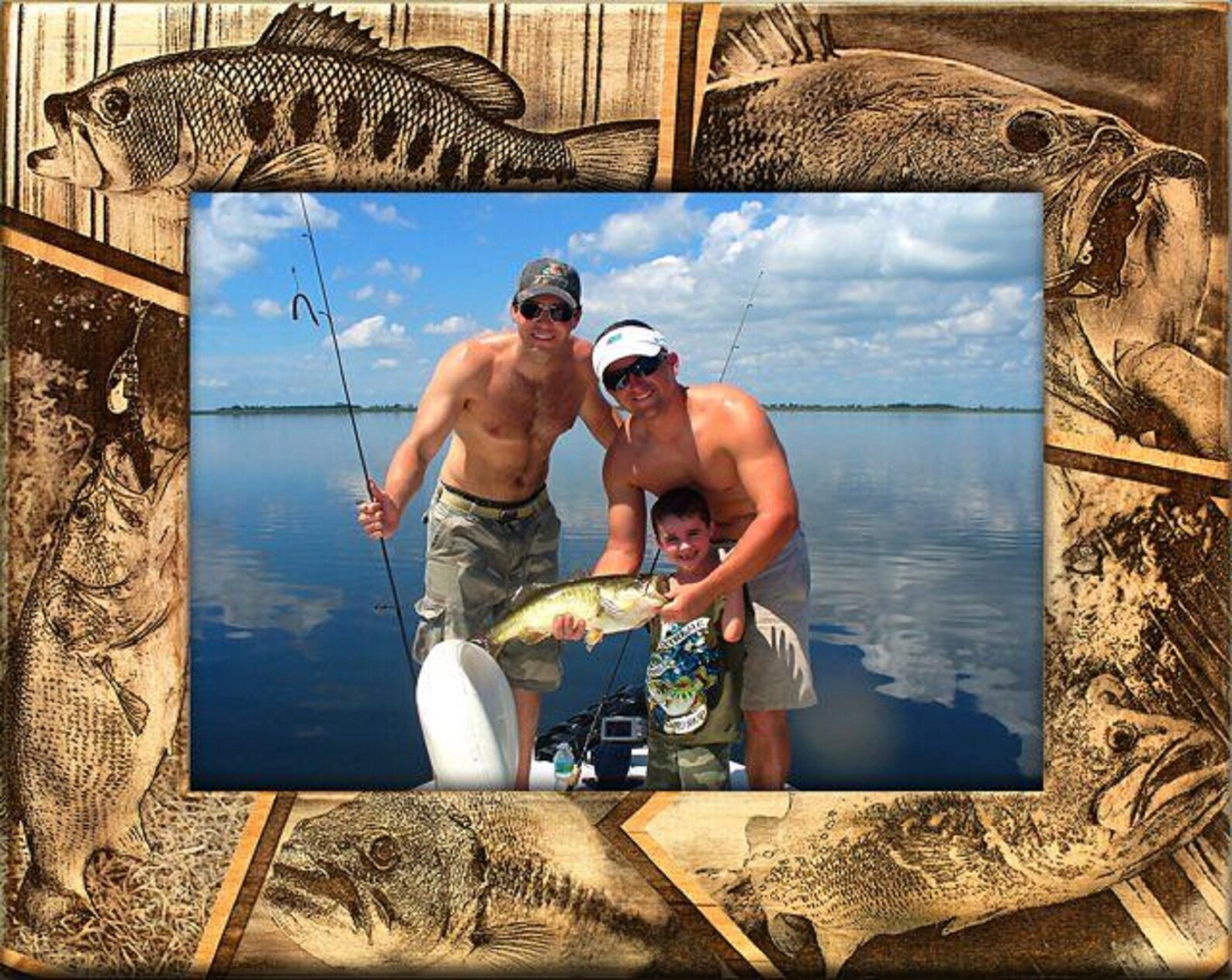 Bass Fishing Laser Engraved Wood Picture Frame | Etsy