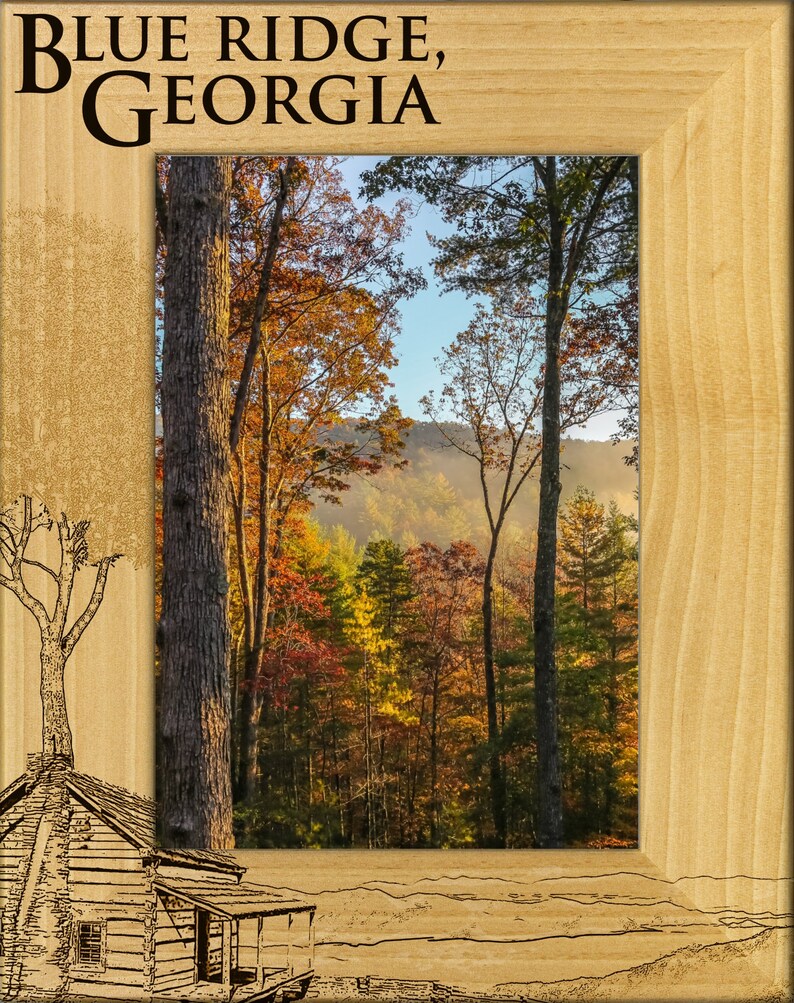 Blue Ridge Georgia Laser Engraved Wood Picture Frame - Etsy