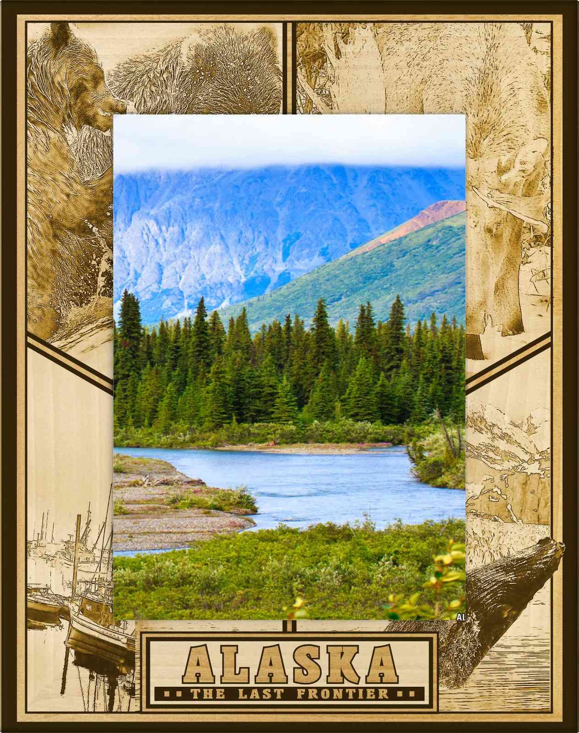 Alaska the Last Frontier Laser Engraved Wood Picture Frame - Etsy