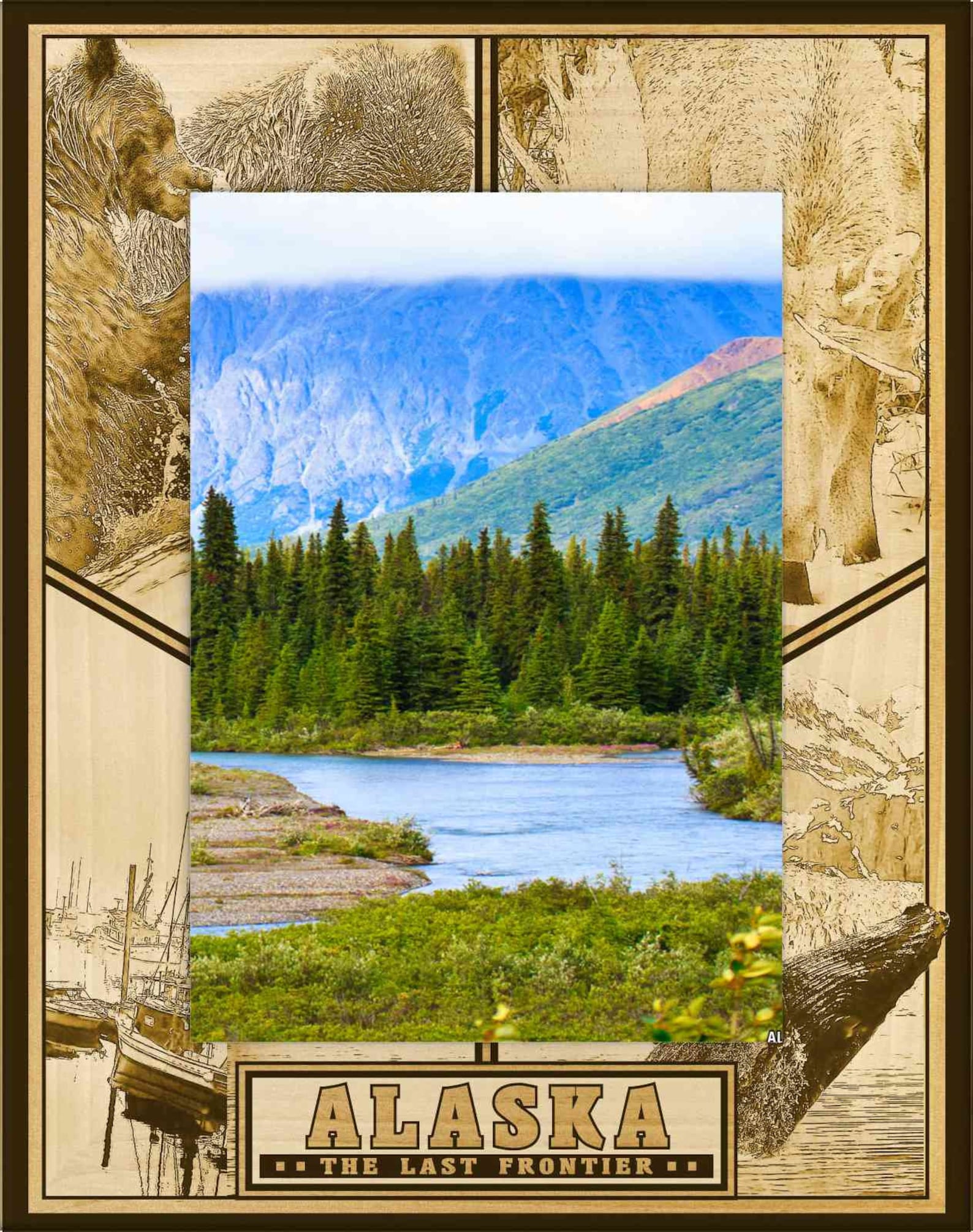 Alaska the Last Frontier Laser Engraved Wood Picture Frame - Etsy