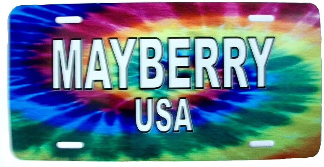 Mayberry USA Tye Die License Plate - Etsy