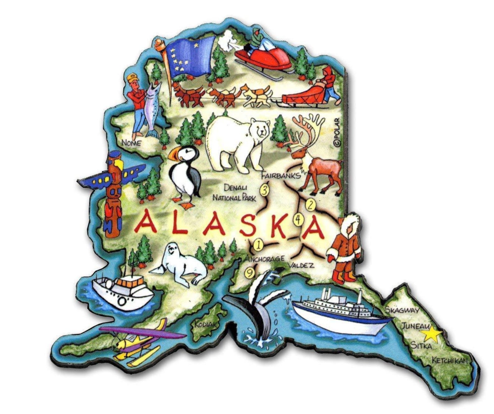 Alaska the Last Frontier State Artwood Jumbo Fridge Magnet - Etsy