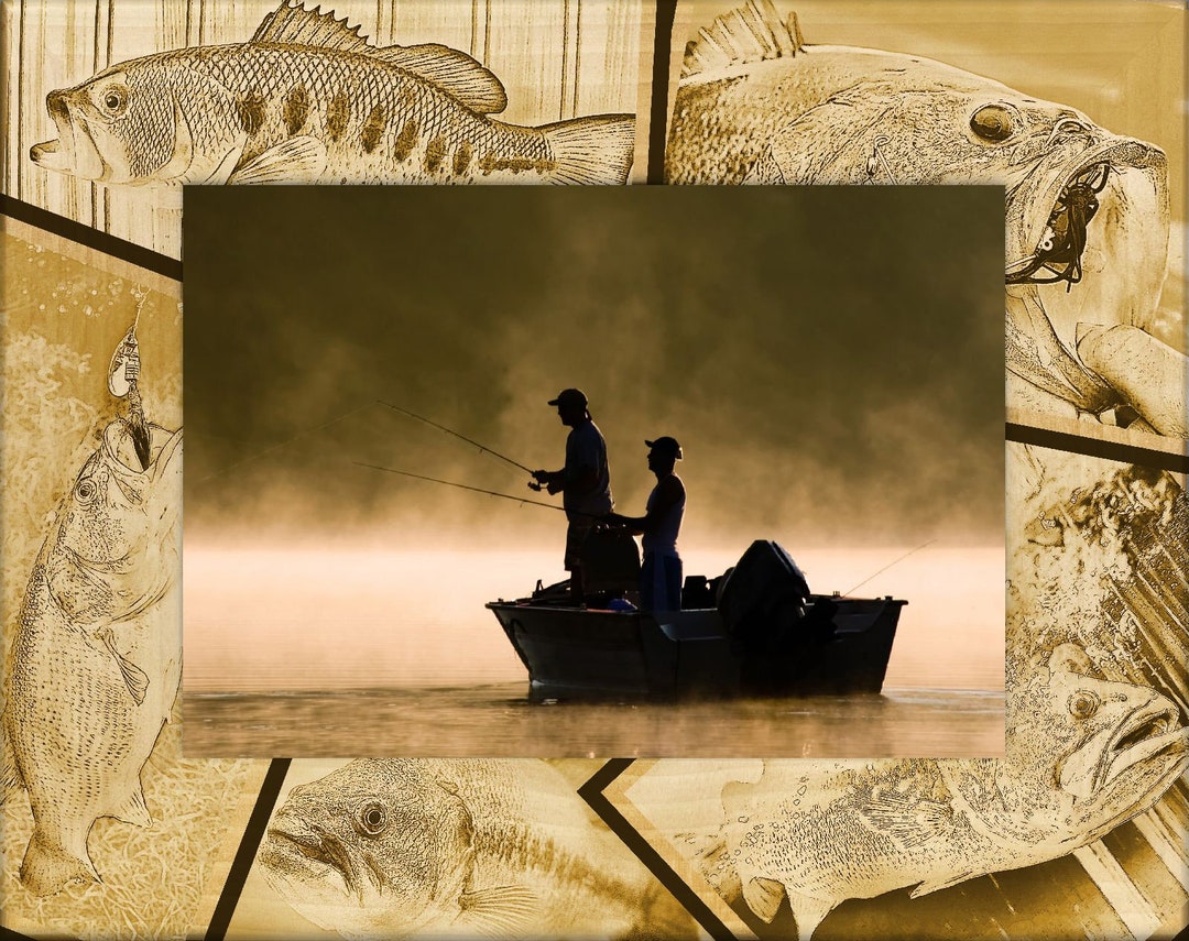 Bass Fishing Laser Engraved Wood Picture Frame - Etsy