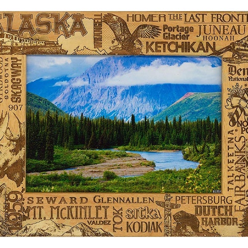 Alaska Laser Engraved Wood Picture Frame - Etsy