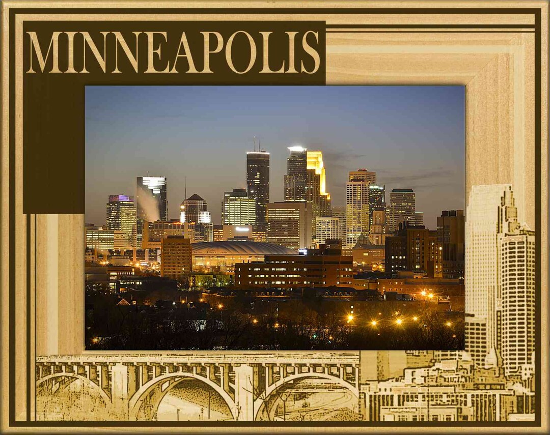 Minneapolis Minnesota Laser Engraved Wood Picture Frame - Etsy