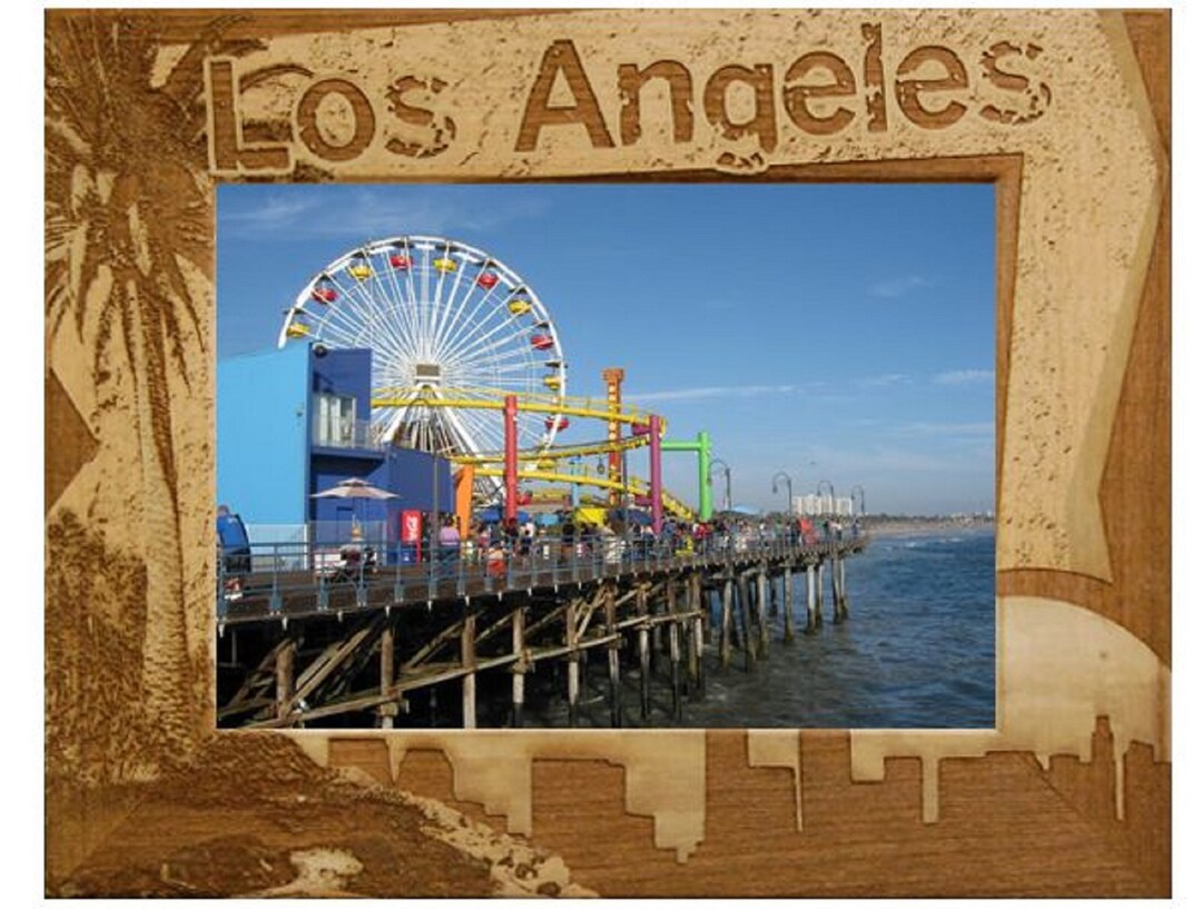 Los Angeles Border Style Laser Engraved Wood Picture Frame - Etsy
