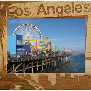Los Angeles Border Style Laser Engraved Wood Picture Frame - Etsy