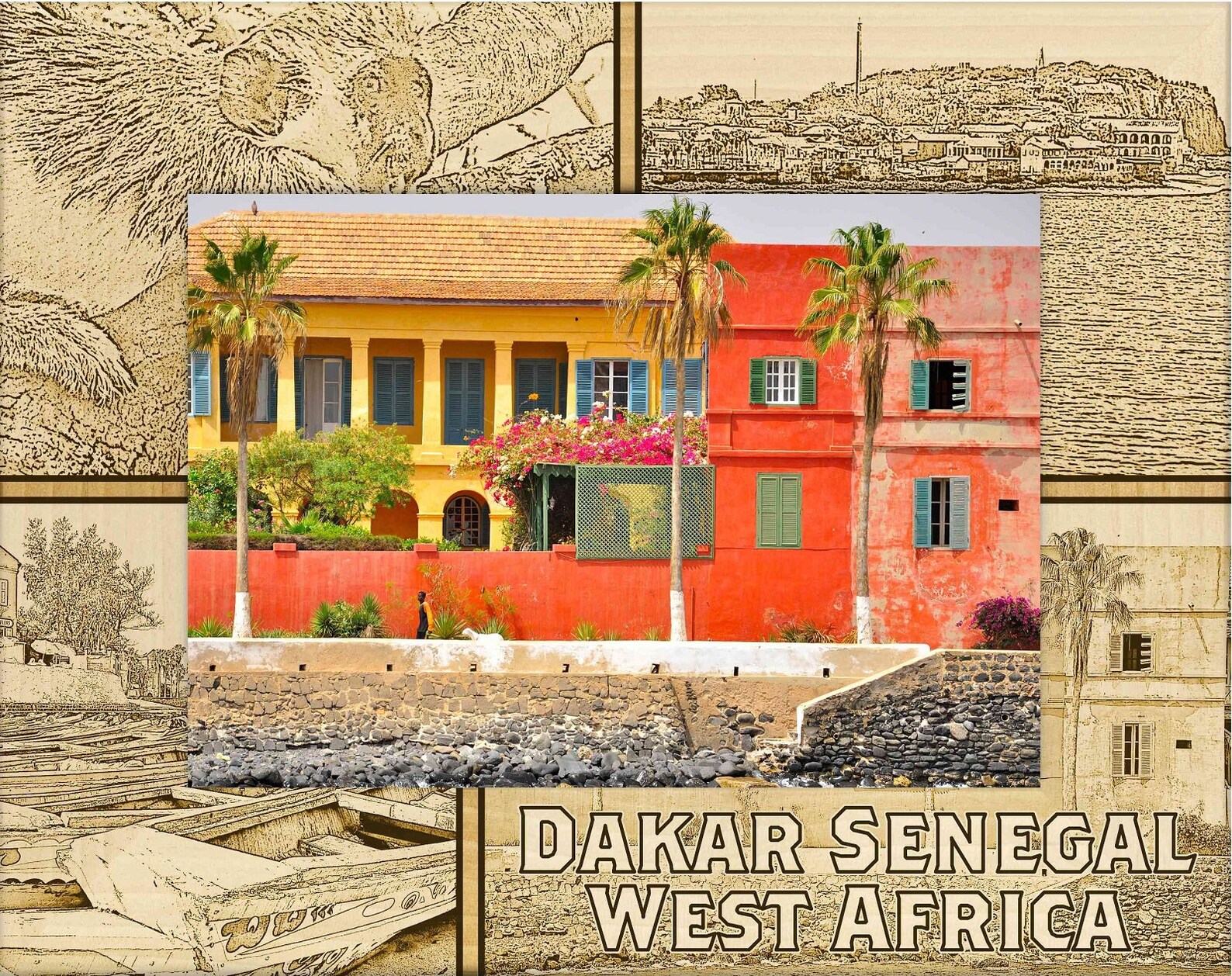 Dakar Senegal West Africa Laser Engraved Wood Picture Frame - Etsy