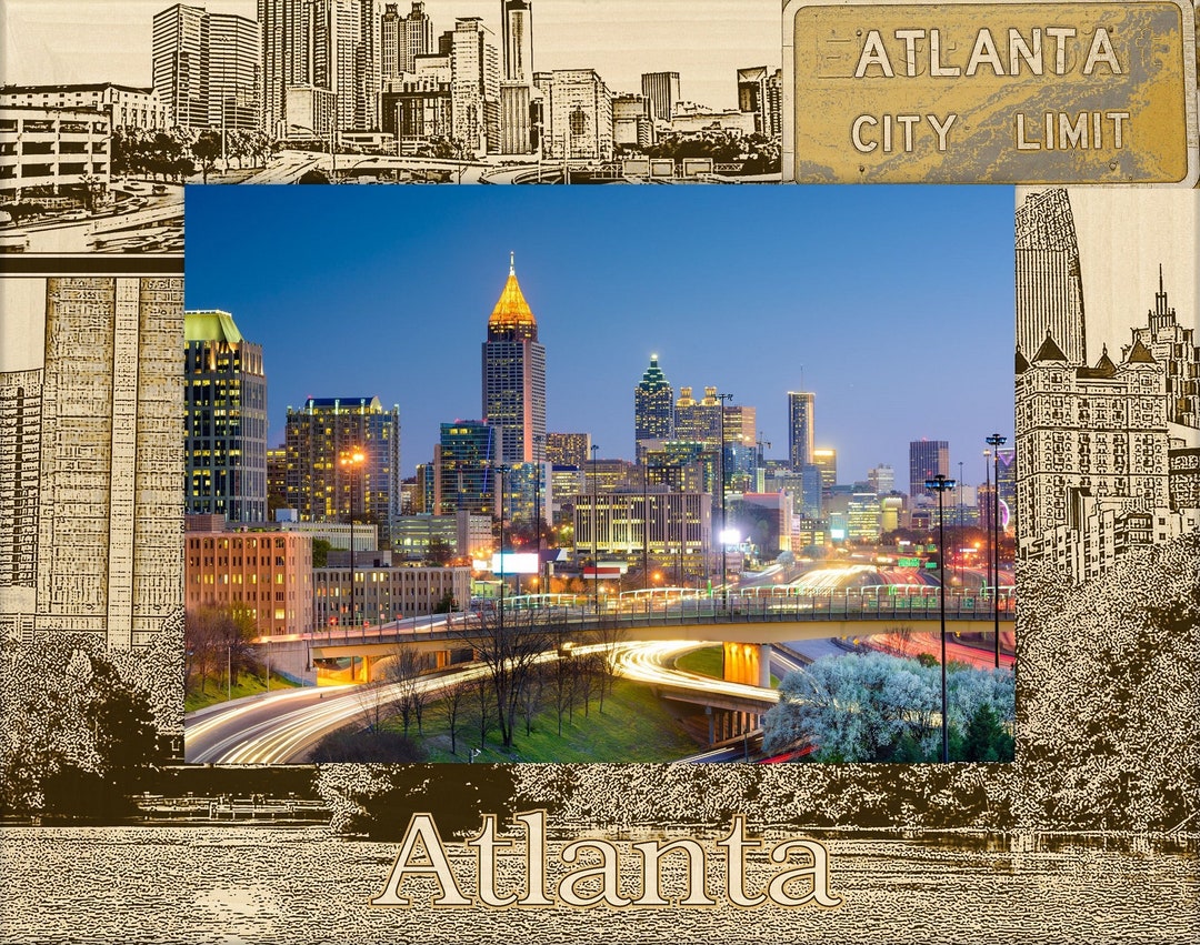 Atlanta Georgia Laser Engraved Wood Picture Frame - Etsy