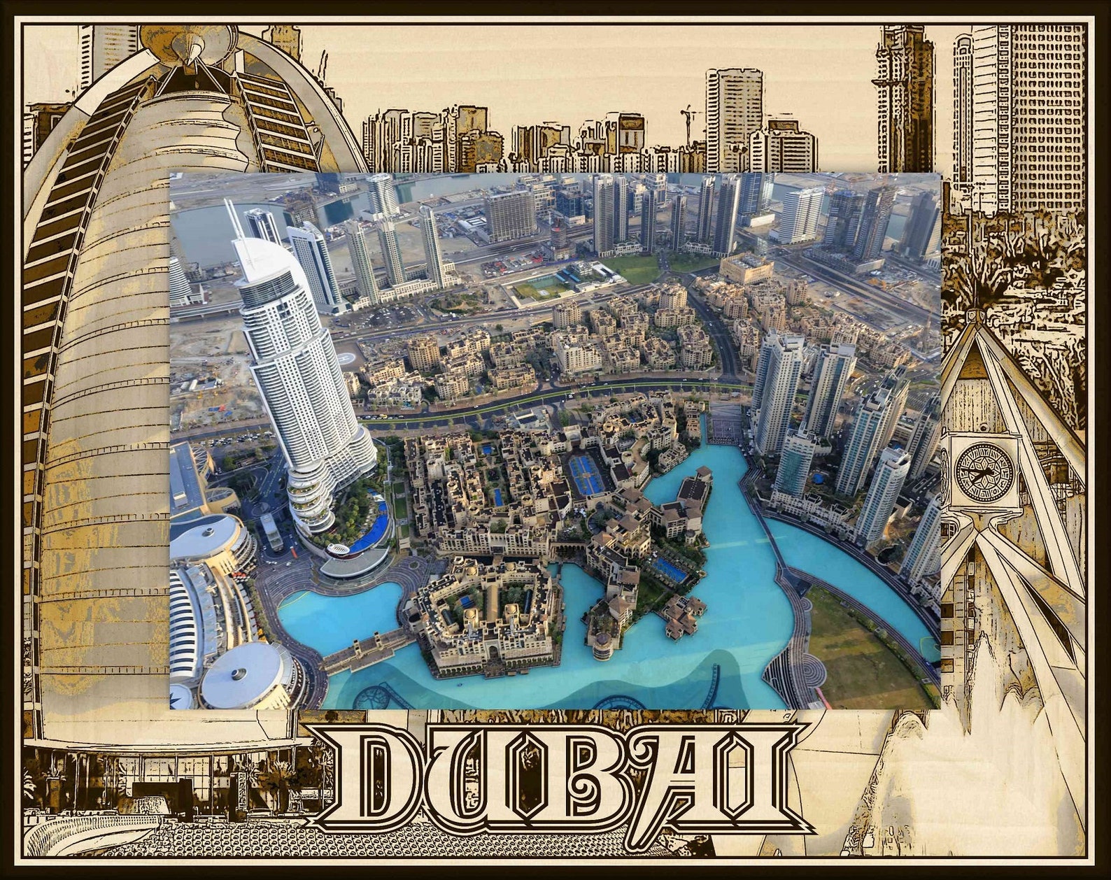 Dubai Laser Engraved Wood Picture Frame - Etsy