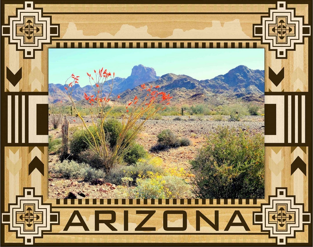 Arizona Southwestern Style Laser Engraved Wood Picture Frame - Etsy