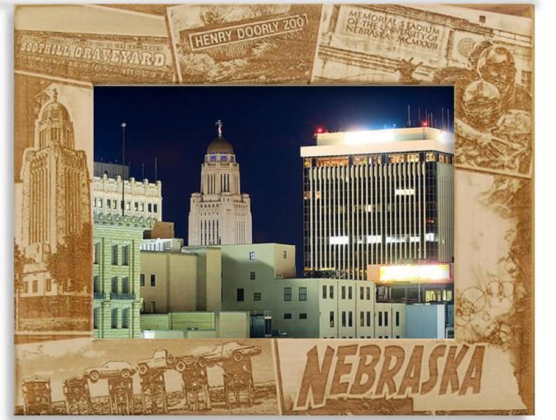 Nebraska Collage Laser Engraved Wood Picture Frame - Etsy