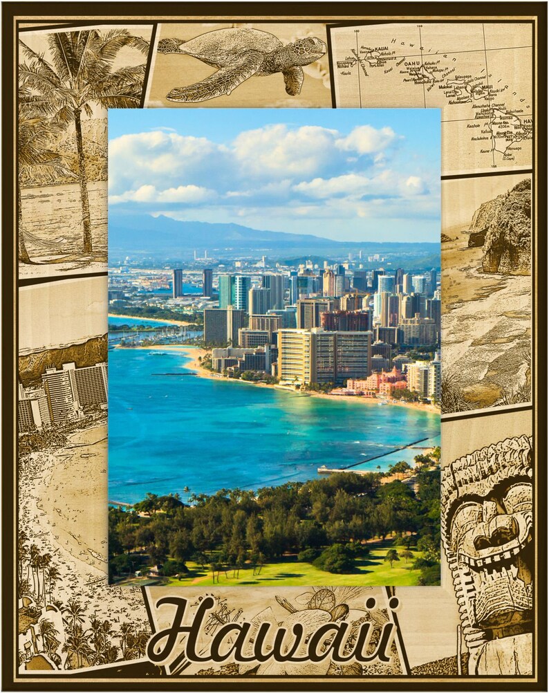 Hawaii Laser Engraved Wood Picture Frame - Etsy
