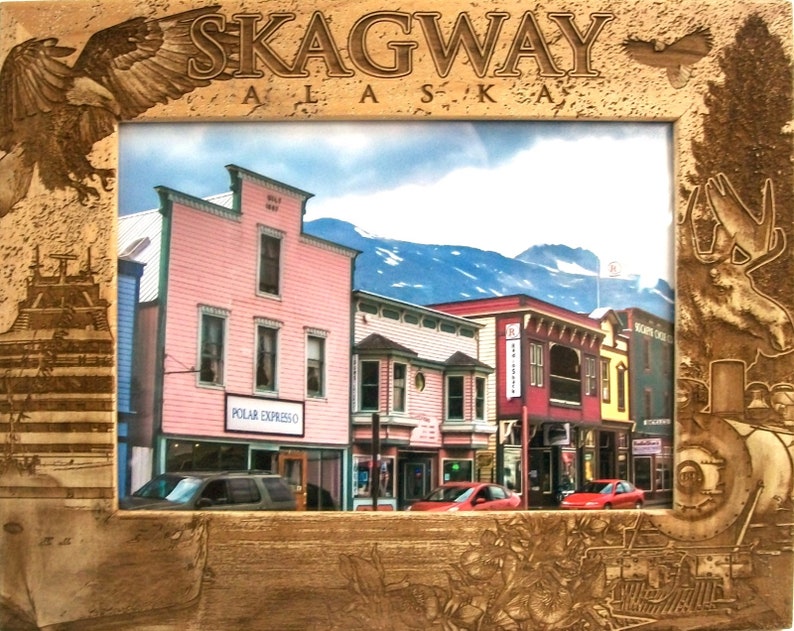 Skagway Alaska Laser Engraved Wood Picture Frame - Etsy
